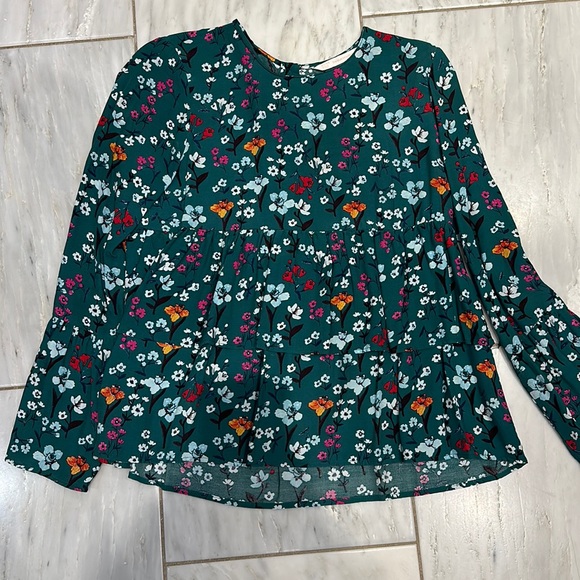 Zara | Tops | Zara Floral Ruffle Blouse | Poshmark